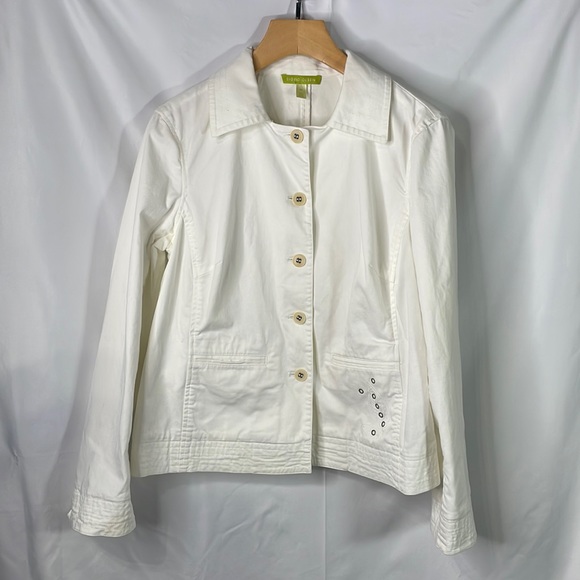 Sigrid Olsen | Jackets & Coats | Sigrid Olsen White Stretch Cotton ...